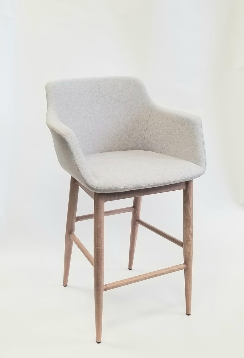 Owen – Stationary Stool with Upholstered Dove Seat and Backrest by Fur ...