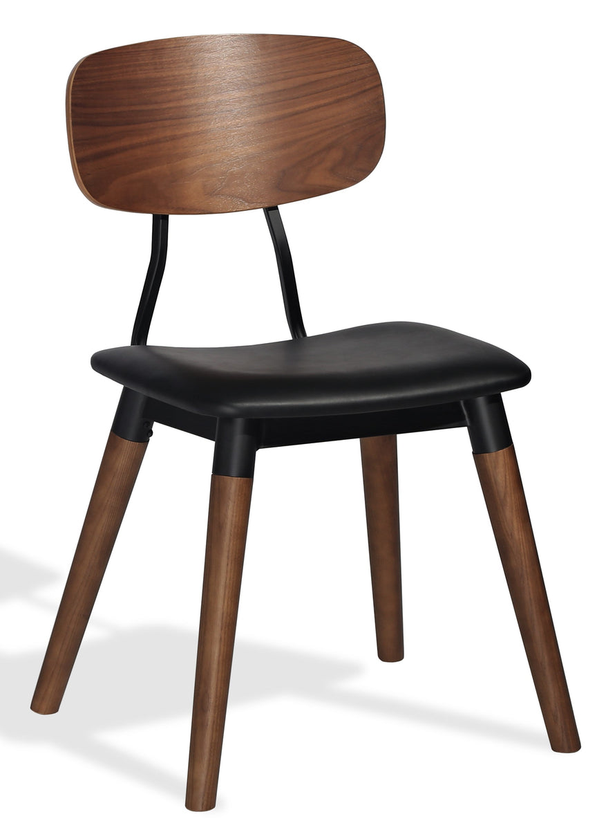 Esedra - Dining Chair with Black PPM Seat and Walnut Finished Base by ...